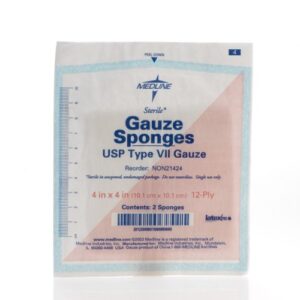 medline woven gauze sponges, sterile, 12-ply, 4 x 4 inches, box of 50