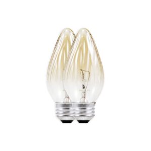 Sylvania F15 Décor Incandescent Light Bulb, 25W, Amber Iridescent Finish, Medium Base, 120V, 2 Pack