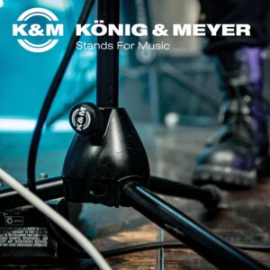 K&M König & Meyer 21090.500.55 Tripod Microphone Stand | Adjustable Telescoping 2-Piece Boom Arm | Professional Grade | Heavy Duty with Folding Leg Base | German Made Black