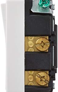 Leviton 5622-2W 20 Amp, 120/277 Volt, Decora Plus Rocker Double-Pole AC Quiet Switch, White