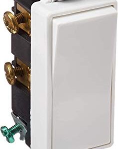 Leviton 5622-2W 20 Amp, 120/277 Volt, Decora Plus Rocker Double-Pole AC Quiet Switch, White