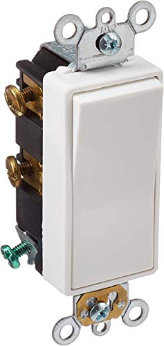 Leviton 5622-2W 20 Amp, 120/277 Volt, Decora Plus Rocker Double-Pole AC Quiet Switch, White