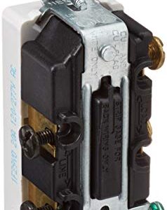 Leviton 5622-2W 20 Amp, 120/277 Volt, Decora Plus Rocker Double-Pole AC Quiet Switch, White