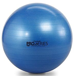 theraband exercise ball, professional series stability ball with 75 cm diameter for athletes 6'2" to 6'8" tall, slow deflate fitness ball for improved posture, balance, yoga, pilates, core, blue