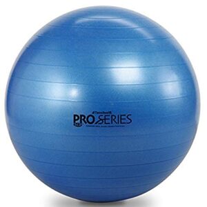 THERABAND Exercise Ball, Professional Series Stability Ball with 75 cm Diameter for Athletes 6'2" to 6'8" Tall, Slow Deflate Fitness Ball for Improved Posture, Balance, Yoga, Pilates, Core, Blue