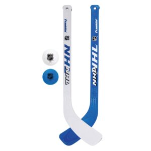 franklin sports mini hockey stick and ball set - play knee hockey anytime - kids knee hockey set - includes 2 mini sticks and 2 foam balls - nhl