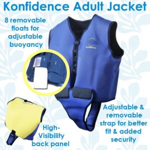 Konfidence Adult Swim Jacket - Blue/Yellow (34-38" Chest)