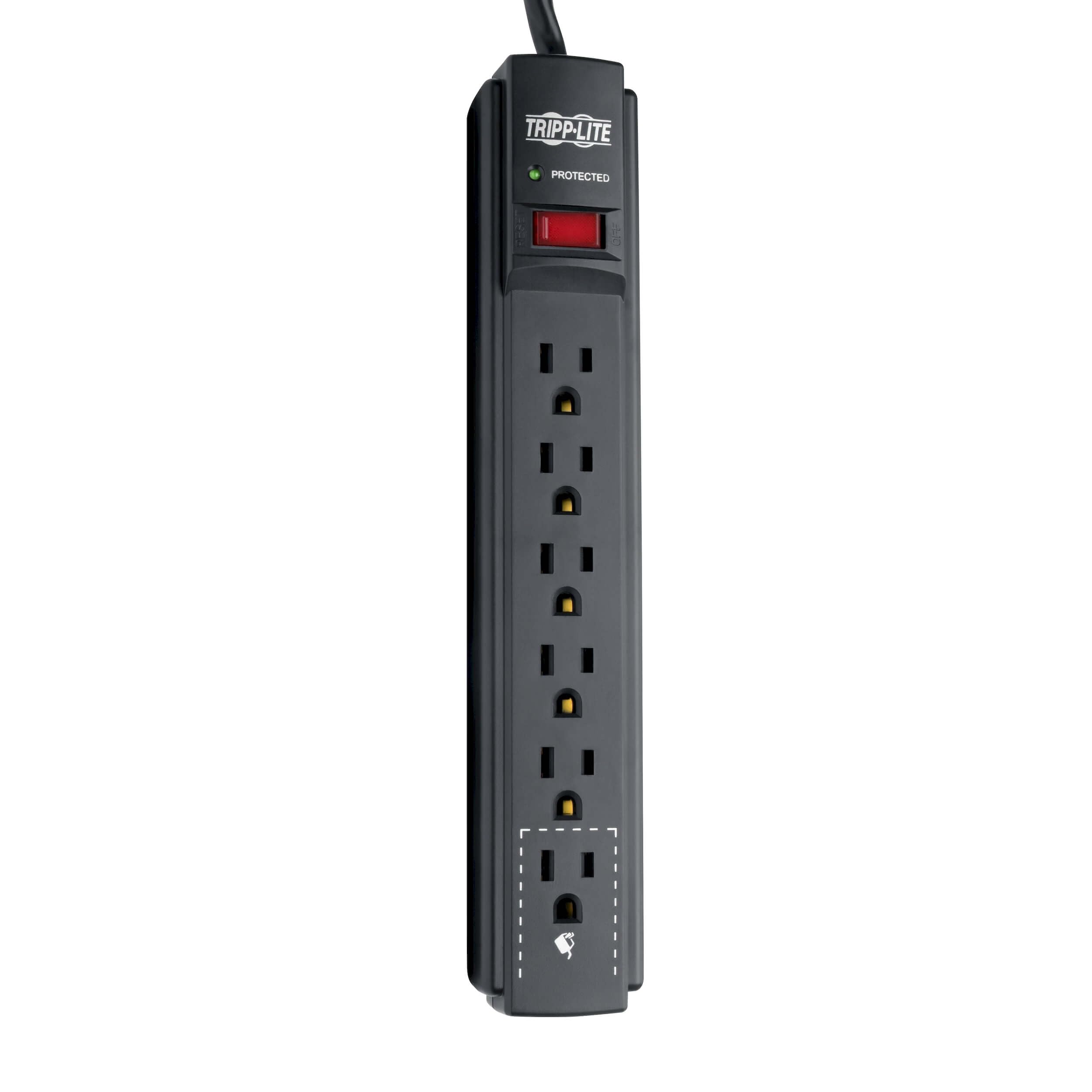 Tripp Lite 6 Outlet Surge Protector Power Strip, 6ft Cord, 790 Joules, Black, $20,000 INSURANCE (TLP606B)