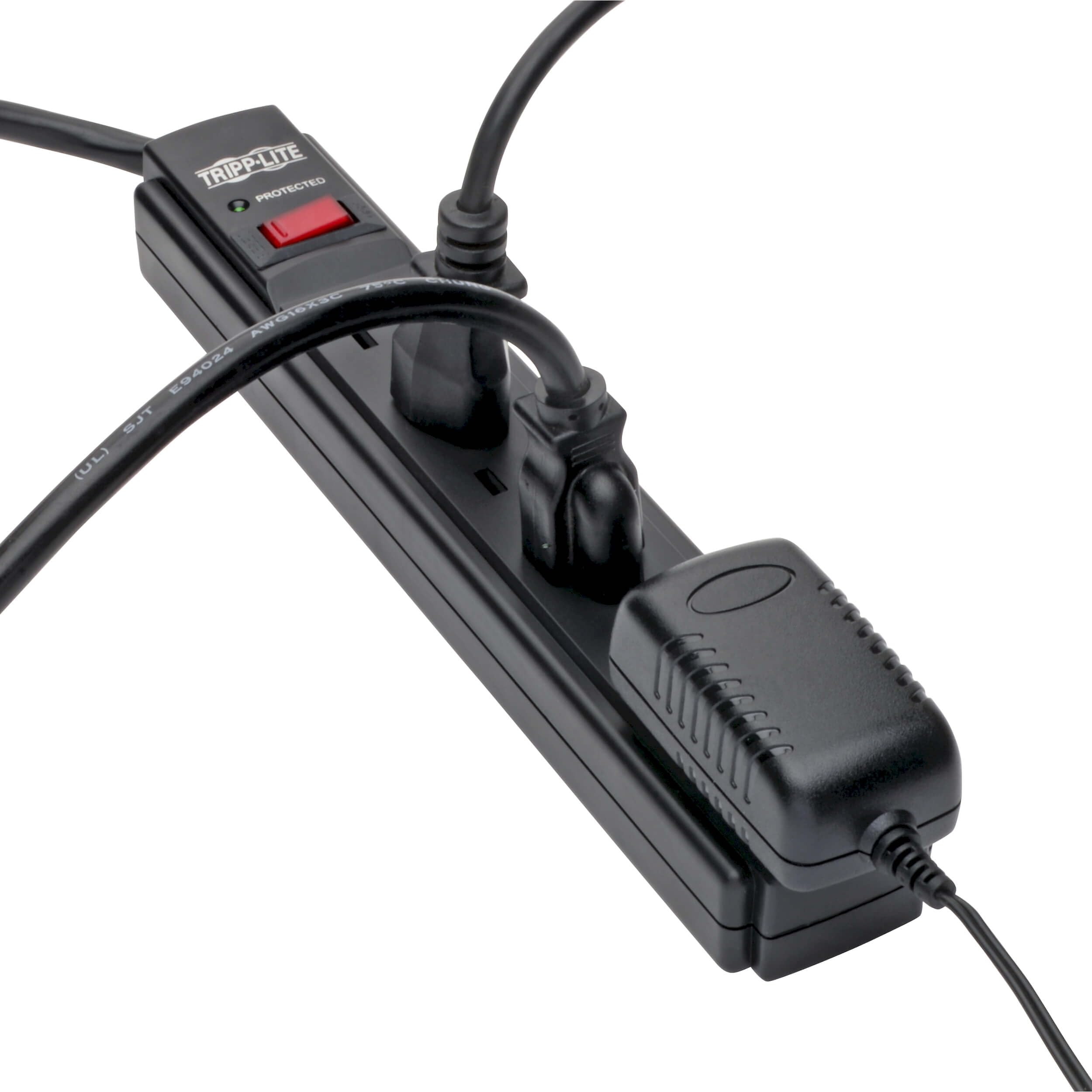 Tripp Lite 6 Outlet Surge Protector Power Strip, 6ft Cord, 790 Joules, Black, $20,000 INSURANCE (TLP606B)