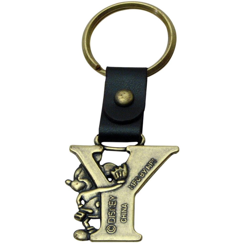 Mickey Mouse Letter Y Brass Key Chain