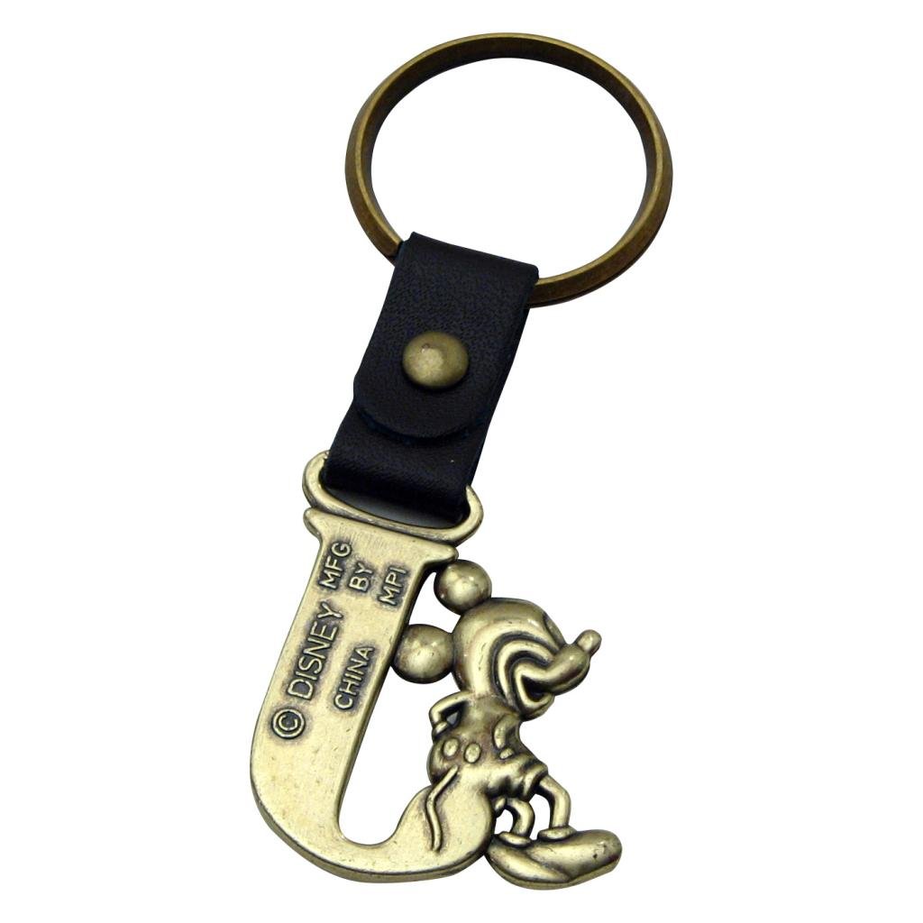 Mickey Mouse Letter J Brass Key Chain