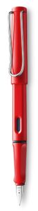 lamy safari fountain pen - elegant design cool pens, best pens for smooth writing, journaling, and calligraphy - red extra fine point pen