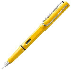 lamy safari yellow - fountain pen with ergonomic grip & polished steel nib in size ef - ideal for any writing & calligraphy - including lamy t 10 blue cartridge - right-handed