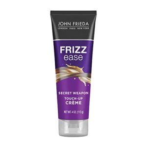 john frieda anti frizz, frizz ease secret weapon touch-up crème, anti-frizz styling cream, helps to calm and smooth frizz-prone hair, 4 oz