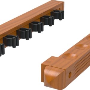 Fat Cat 2-Piece Wall Mounted Hardwood Billiard/Pool Cue Rack, Holds 6 Cues