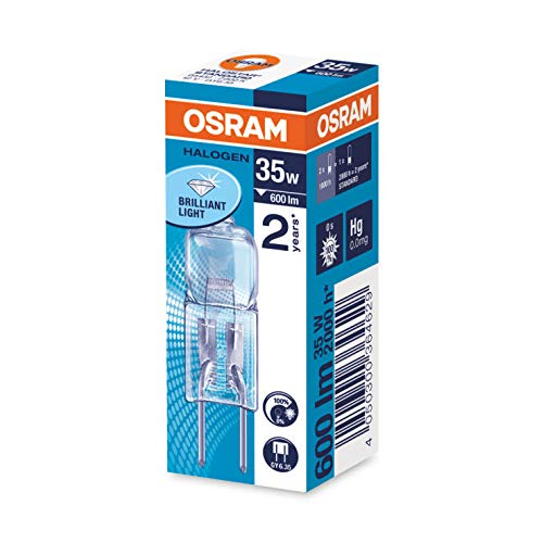 Osram 64432 Halostar 35W 600 Lumens T12 Halogen GY6.35 Base 12 Volt Clear Light Bulb