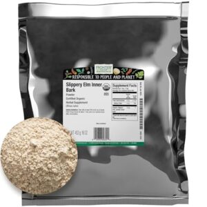 frontier herb bulk slippery elm bark organic powder inner bark, 1 pound