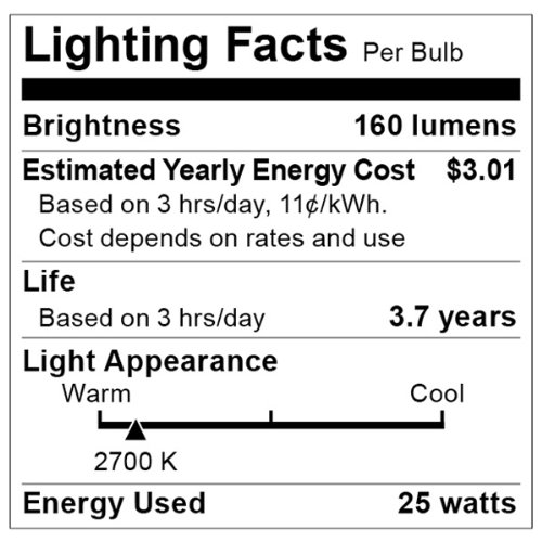 Satco S3413 120V Medium Base 25-Watt C15 Light Bulb, Satin Spun