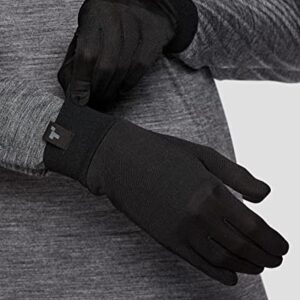 Terramar Adult Thermasilk Liner Winter Gloves for Men and Women Skiing, Hikking, Cold Weather Activities, Black, Small