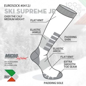 Eurosock Junior Supreme Socks, Black, X-Small