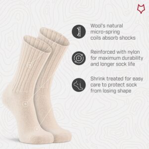 Fox River Classic Wool Crew Sock , Medium Weight, Everyday Sock, Easy Care, Shock-Absorbing, Comfortable for Outdoor Activities, Natural, X-Large