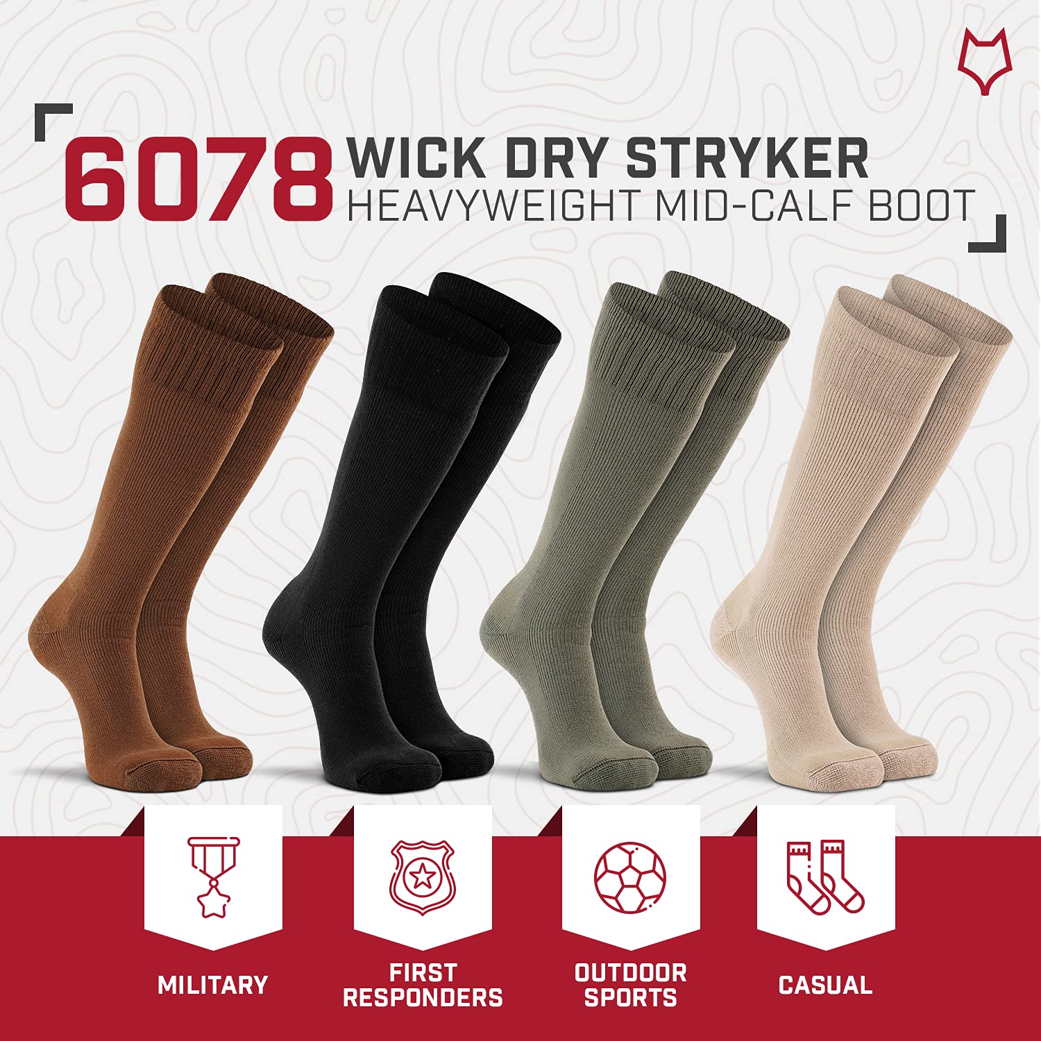 Fox River Standard Stryker Heavyweight Military Mid-Calf Socks, Beige, Large