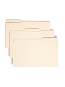 smead file folders, reinforced 1/3-cut tab, 1-1/2" expansion, legal size, manila, 50 per box (15405)