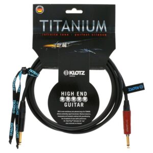 klotz ti-0450psp titanium guitar cable with silentplug, ¼-inch straight, 15ft