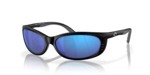 costa del mar man sunglasses matte black frame - blue mirror lenses - 61mm