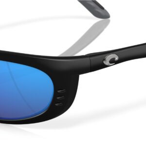 Costa Del Mar Man Sunglasses Matte Black Frame - Blue Mirror Lenses - 61MM