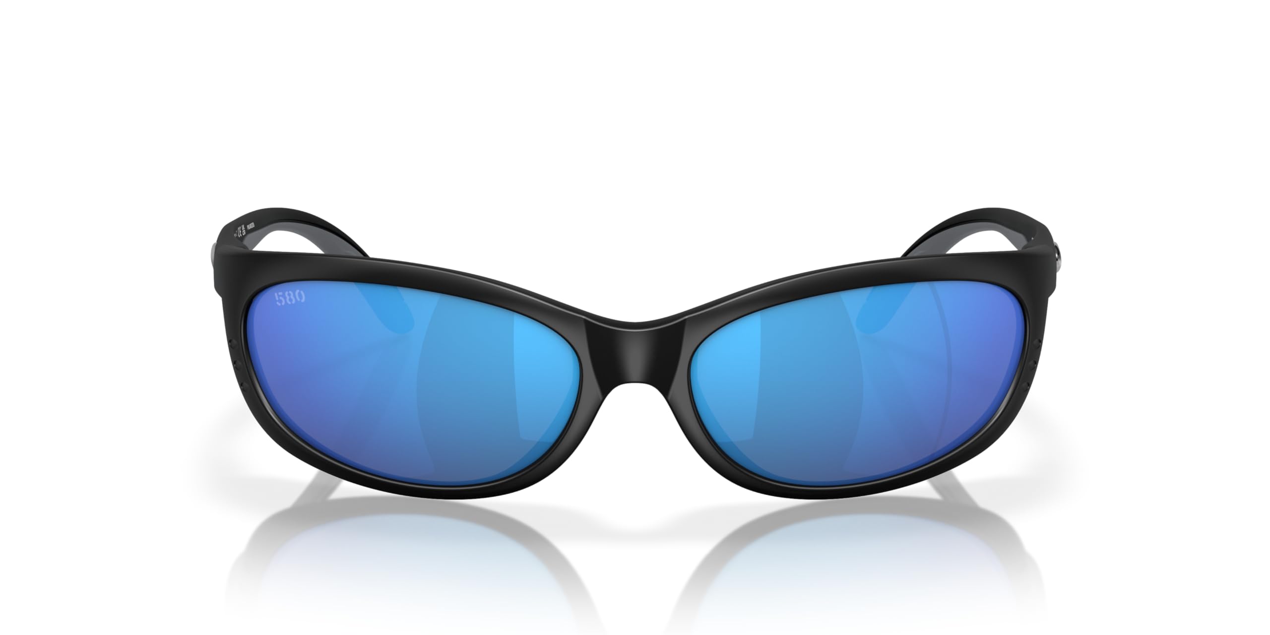 Costa Del Mar Man Sunglasses Matte Black Frame - Blue Mirror Lenses - 61MM