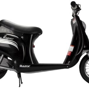 Razor Pocket Mod Vapor 24 Volts Electric Retro Scooter High Torque Chain Driven Motor and Spoked with Pneumatic Tires for 13 Years Old and Up, Black