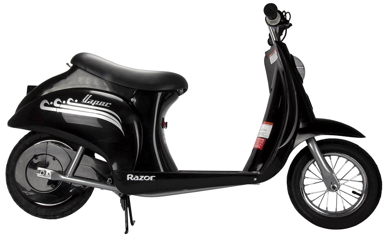 Razor Pocket Mod Vapor 24 Volts Electric Retro Scooter High Torque Chain Driven Motor and Spoked with Pneumatic Tires for 13 Years Old and Up, Black