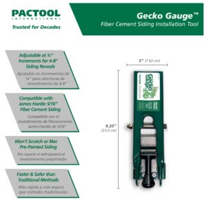 PacTool Gecko Gauge, The Original Home Siding Installation Kit - For Use with 5/16 Inch Fiber Cement Siding and James Hardie Siding, Includes 2 Gecko Gauge Clamps