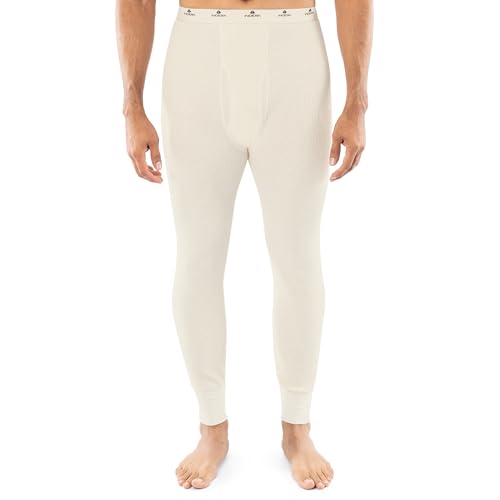 Indera Men's Heavyweight Cotton Waffle Long Johns Thermal Underwear Bottom, Natural, Medium Tall