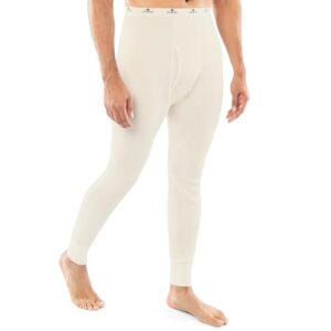 Indera Men's Heavyweight Cotton Waffle Long Johns Thermal Underwear Bottom, Natural, Medium Tall