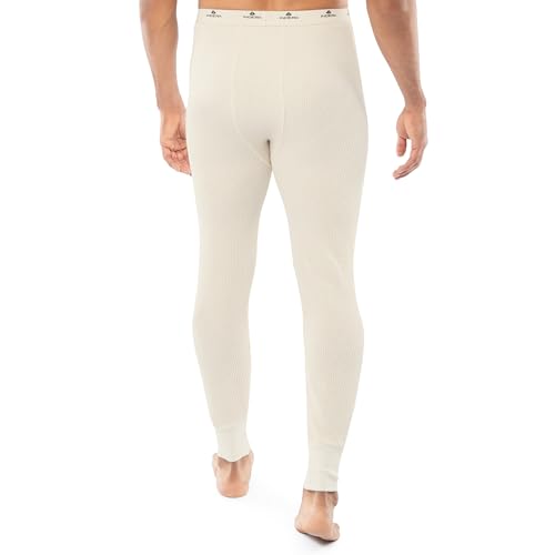 Indera Men's Heavyweight Cotton Waffle Long Johns Thermal Underwear Bottom, Natural, Medium Tall