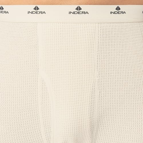 Indera Men's Heavyweight Cotton Waffle Long Johns Thermal Underwear Bottom, Natural, Medium Tall