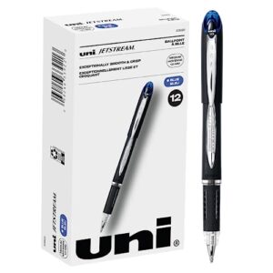 uniball jetstream stick pen 12 pack, 1.0mm medium blue pens, wirecutter best pen, ballpoint pens, ballpoint ink pens | office supplies, ballpoint pen, colored pens, fine point, smooth writing pens