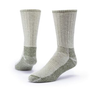 maggie's organic merino wool killington mountain hiker socks for men & women - one pair medium size olive 9-11