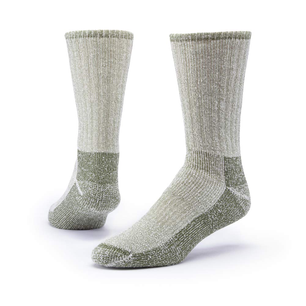 Maggie's Organic Merino Wool Killington Mountain Hiker Socks for Men & Women - One Pair Medium Size Olive 9-11