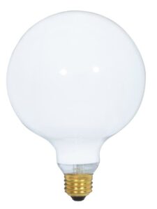 satco s3004 120-volt 150-watt g40 medium base light bulb, gloss white