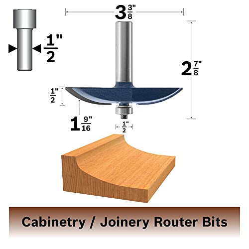 BOSCH 85641M 3-3/8 In. x 1/2 In. Carbide Tipped Cove Raised Panel Bit