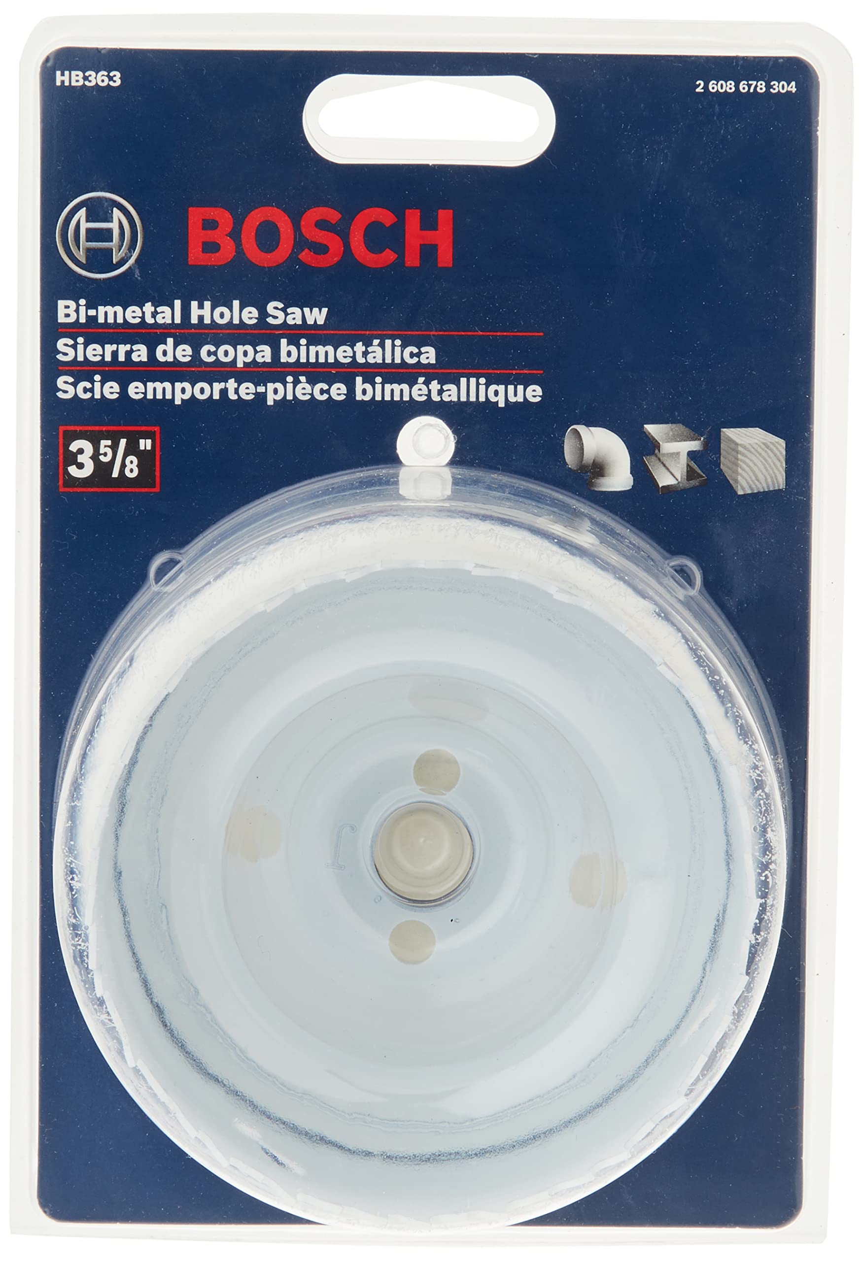 BOSCH HB363 3-5/8 In. Bi-Metal Hole Saw, Silver