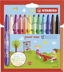 stabilo power max wallet coloring pens , set of 12 , multicolored