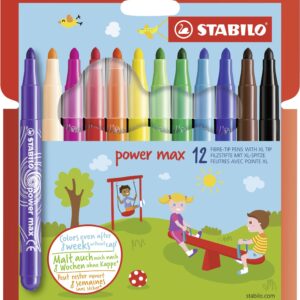 Stabilo Power Max Wallet Coloring Pens , Set of 12 , Multicolored