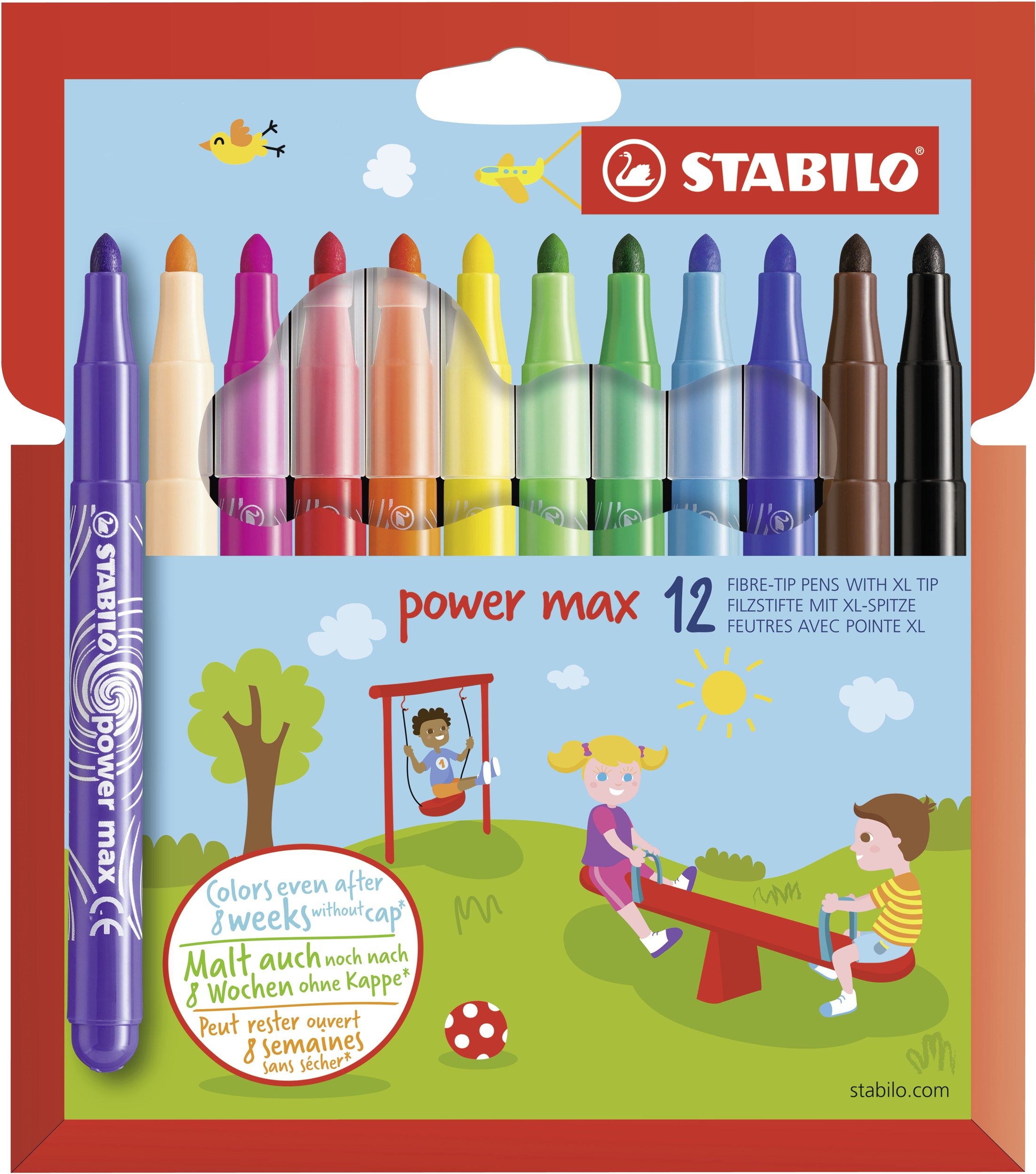 Stabilo Power Max Wallet Coloring Pens , Set of 12 , Multicolored