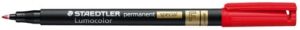 staedtler lumocolor permanent special red marker fine 0.6mm box of 10