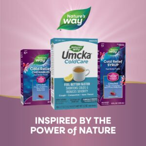 Nature's Way Umcka ColdCare Soothing Hot Drink - Homeopathic – With Pelargonium sidoides 1X- Helps Shorten Duration of Colds - Soothing Lemon Flavored - Suitable for Ages 6+ - 10 Packets