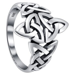 gem avenue 925 sterling silver triquetra celtic knot design ring for women size 9